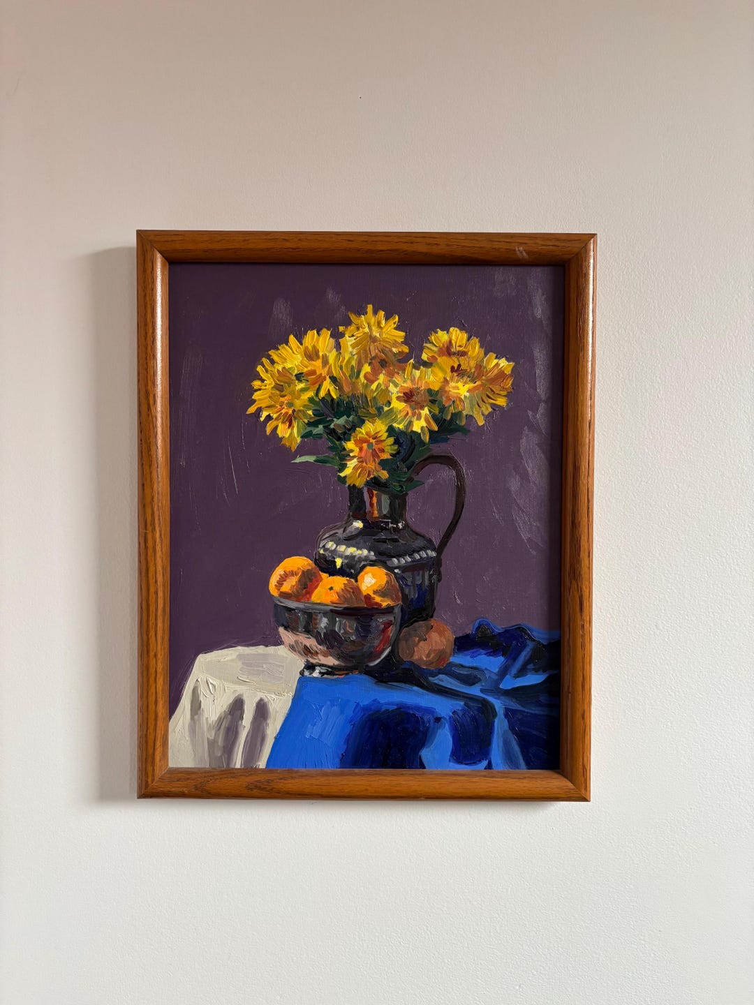 Still Life With Yellow Flowers and Clementines - Etsy