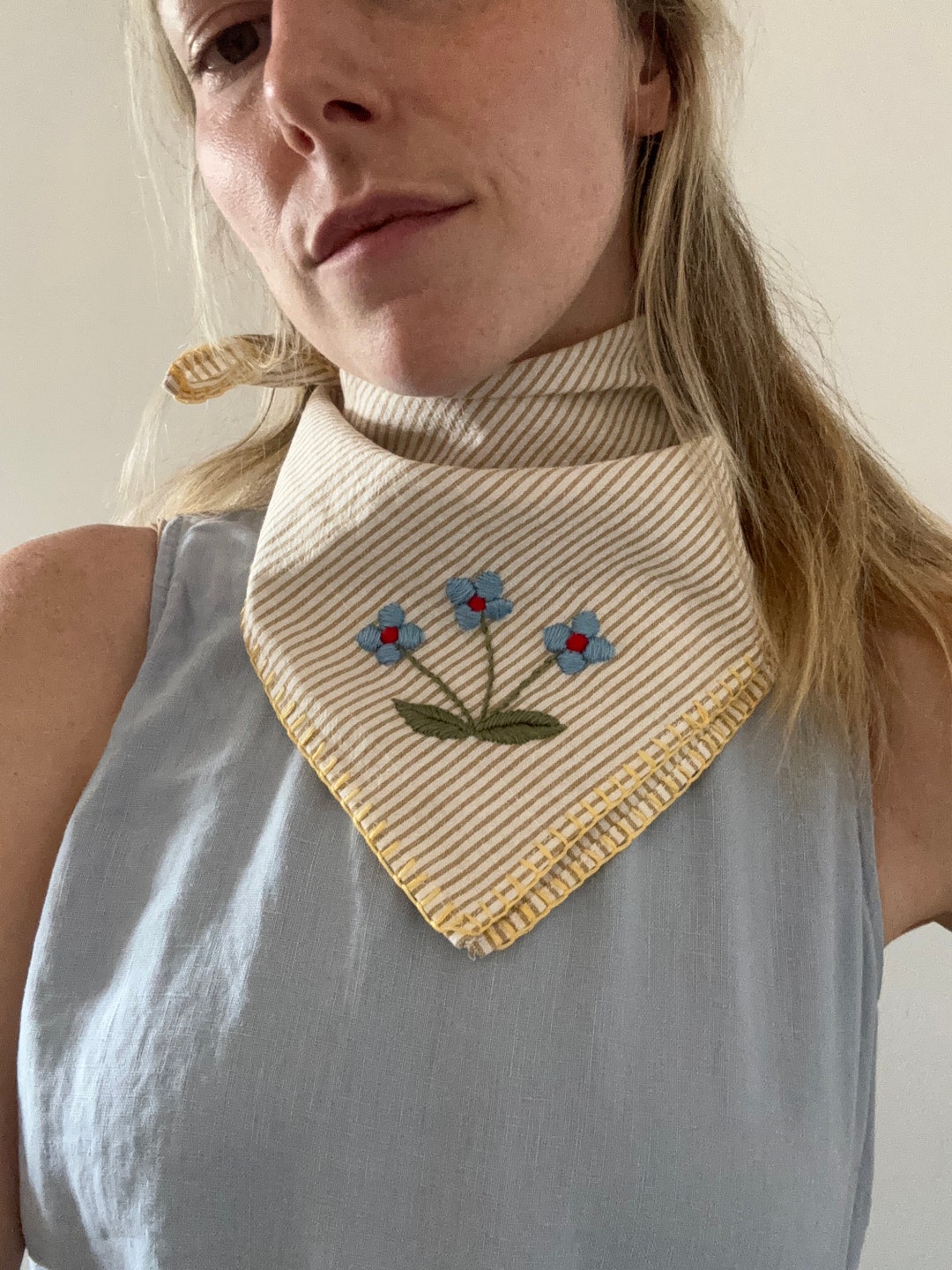 Blue Flower Bandana - Etsy