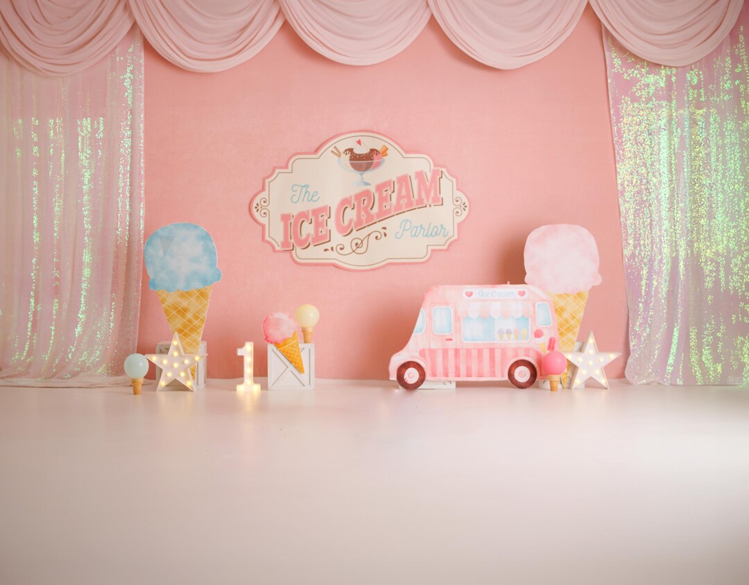 DIGITAL DOWNLOAD: Backdrop, Background, Pinks, Birthday, 1st, Ice Cream ...