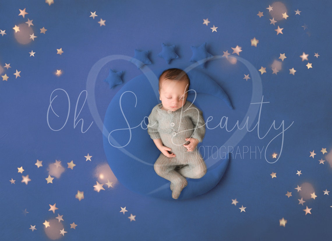 Moon and Stars Digital Backdrop - Etsy