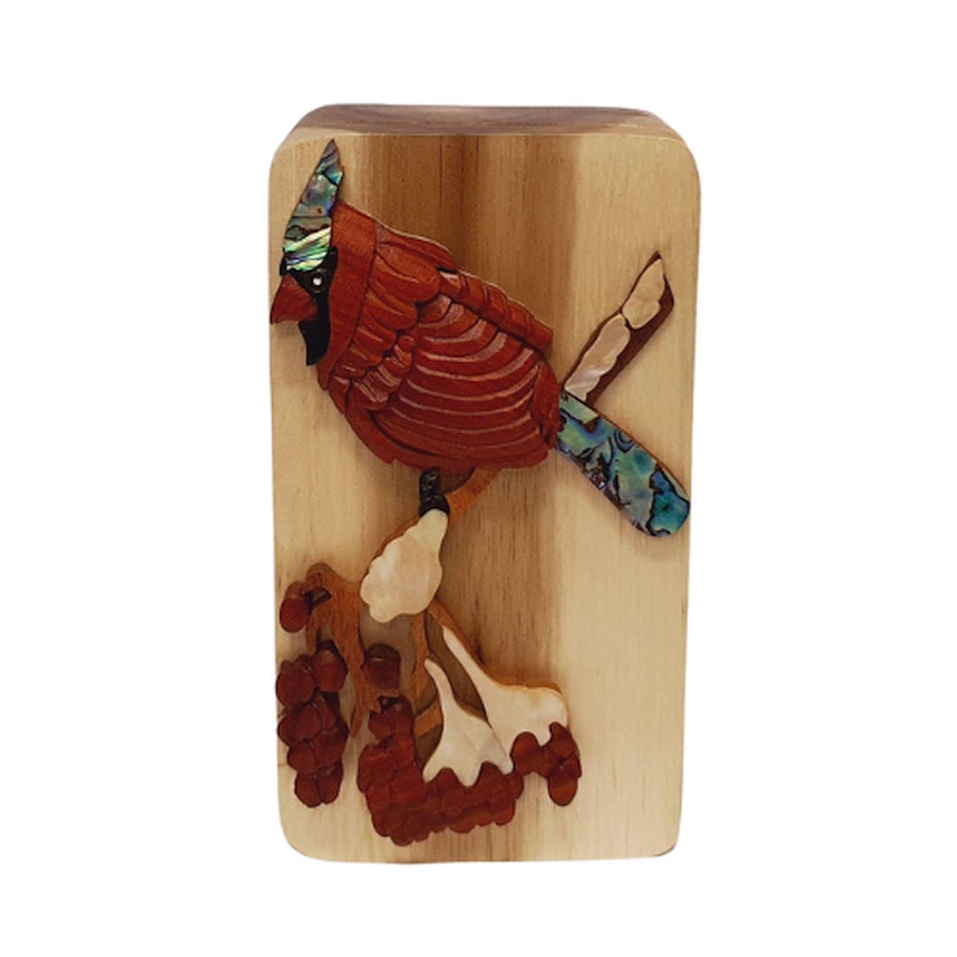 Winter Cardinal - Carver Dan’s Hand-carved Wooden Keepsake Gift Box ...