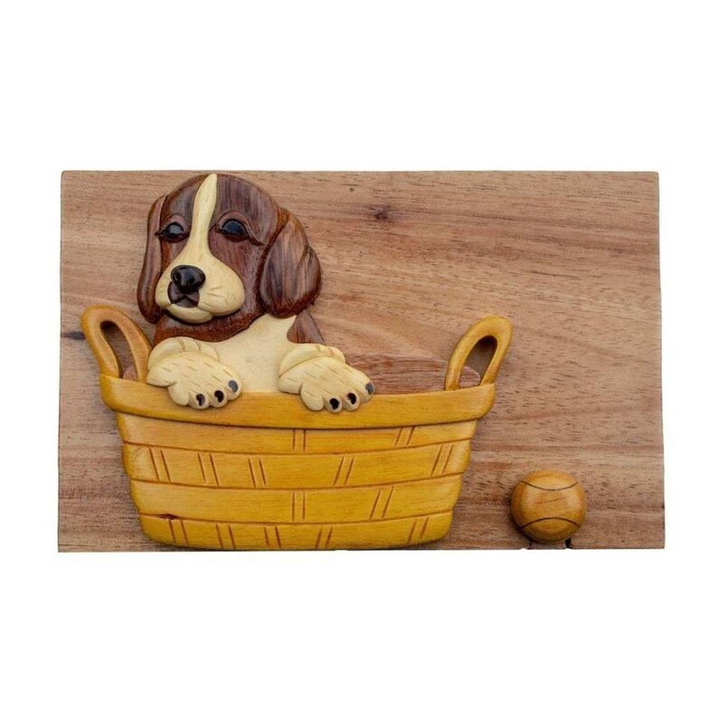 Play Dog Carver Dans Hand-carved Wooden Puzzle Box With Hidden Black ...