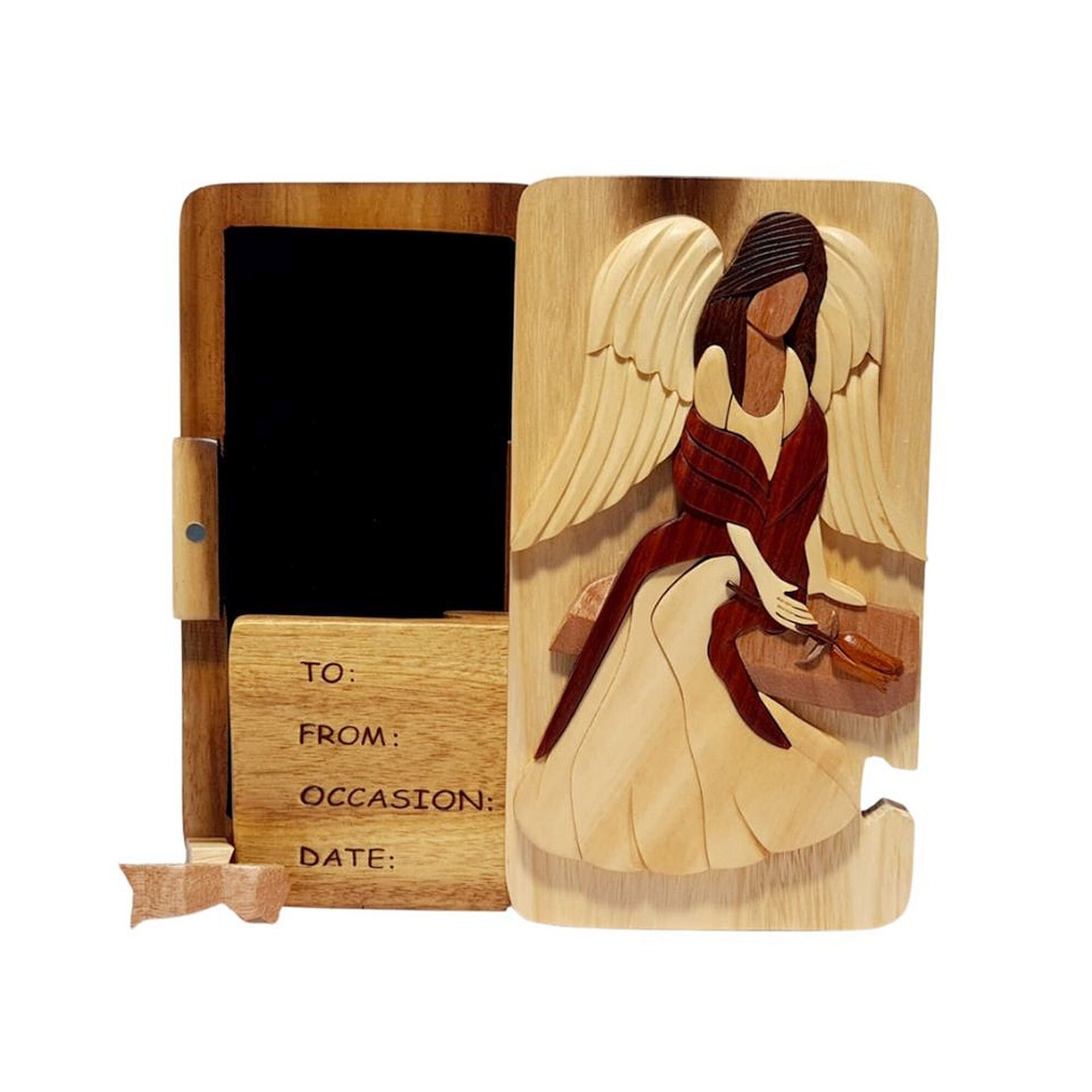Angel of Faith Carver Dans Hand-carved Wooden Gift Box With - Etsy