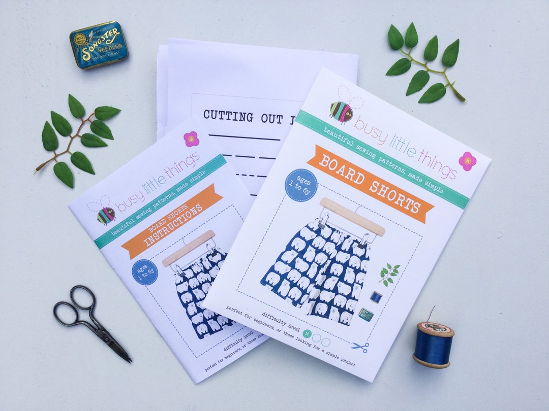 Board Shorts Sewing Pattern, Printed Sewing Pattern and Instructions to ...