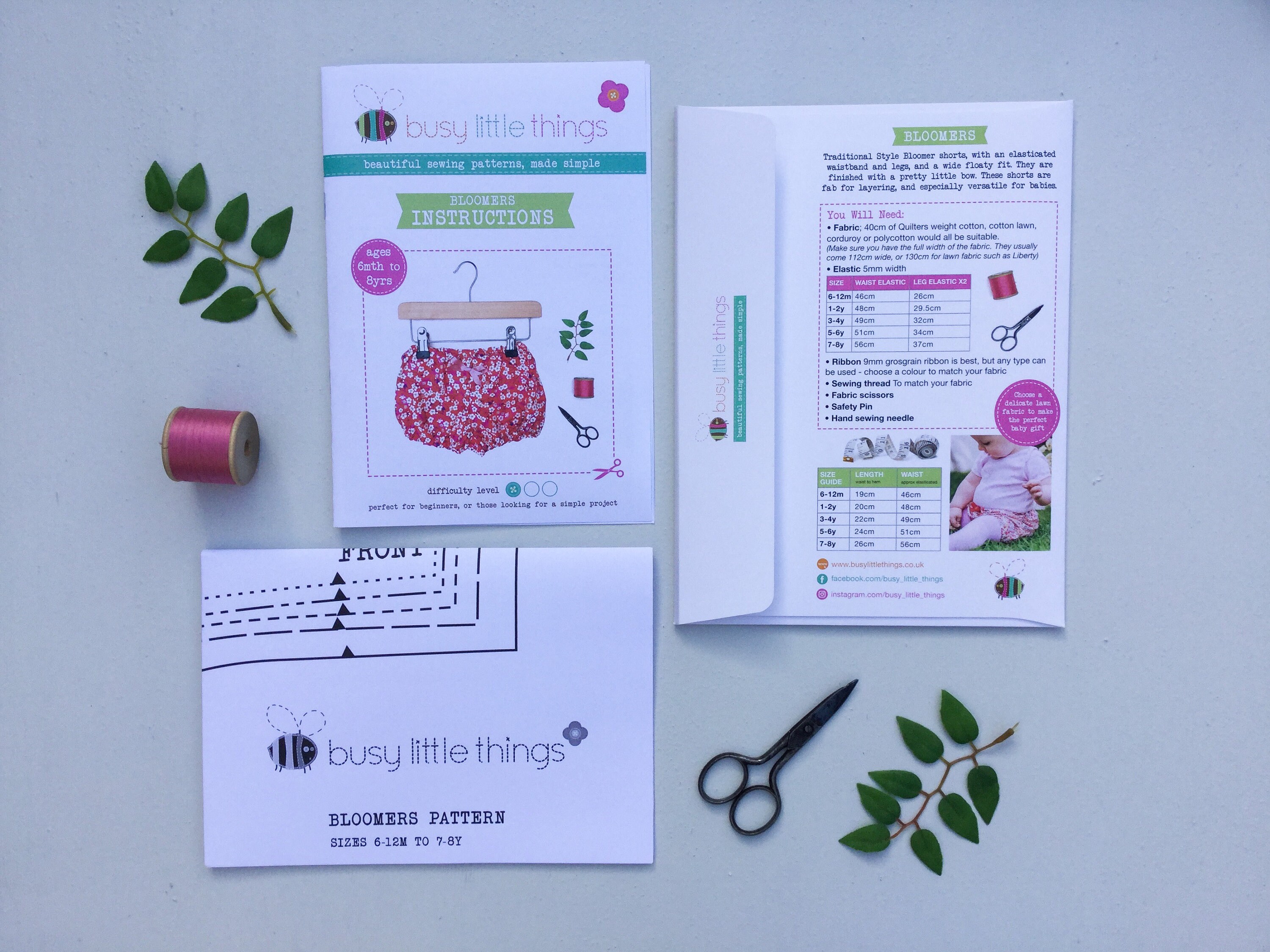 Bloomer Shorts Sewing Pattern, Printed Sewing Pattern and Instructions ...