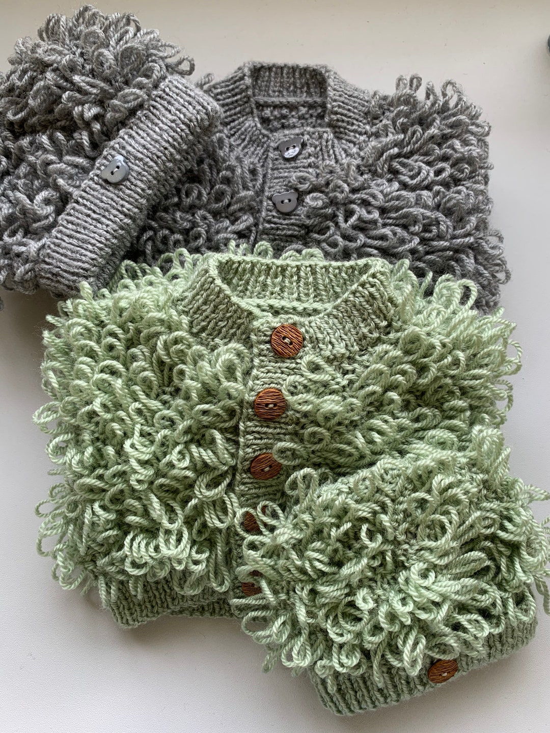 Handmade Knitted Loopy Jacket and Hat - Etsy