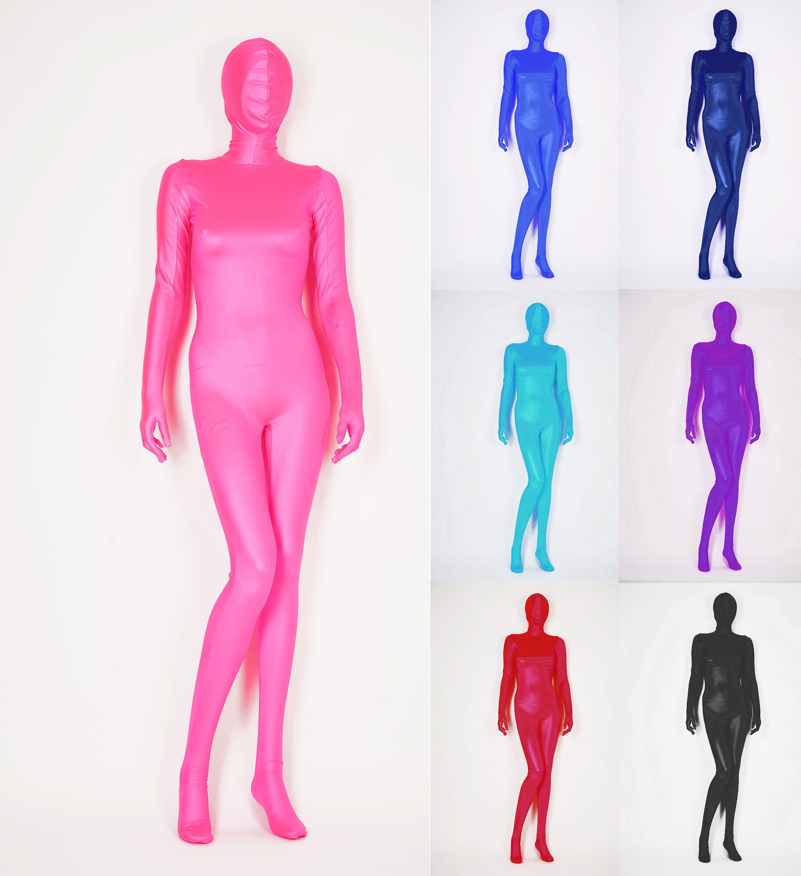 Zentai Full Body Face Cover With Gloves & Feet Spandex Catsuit Custom ...