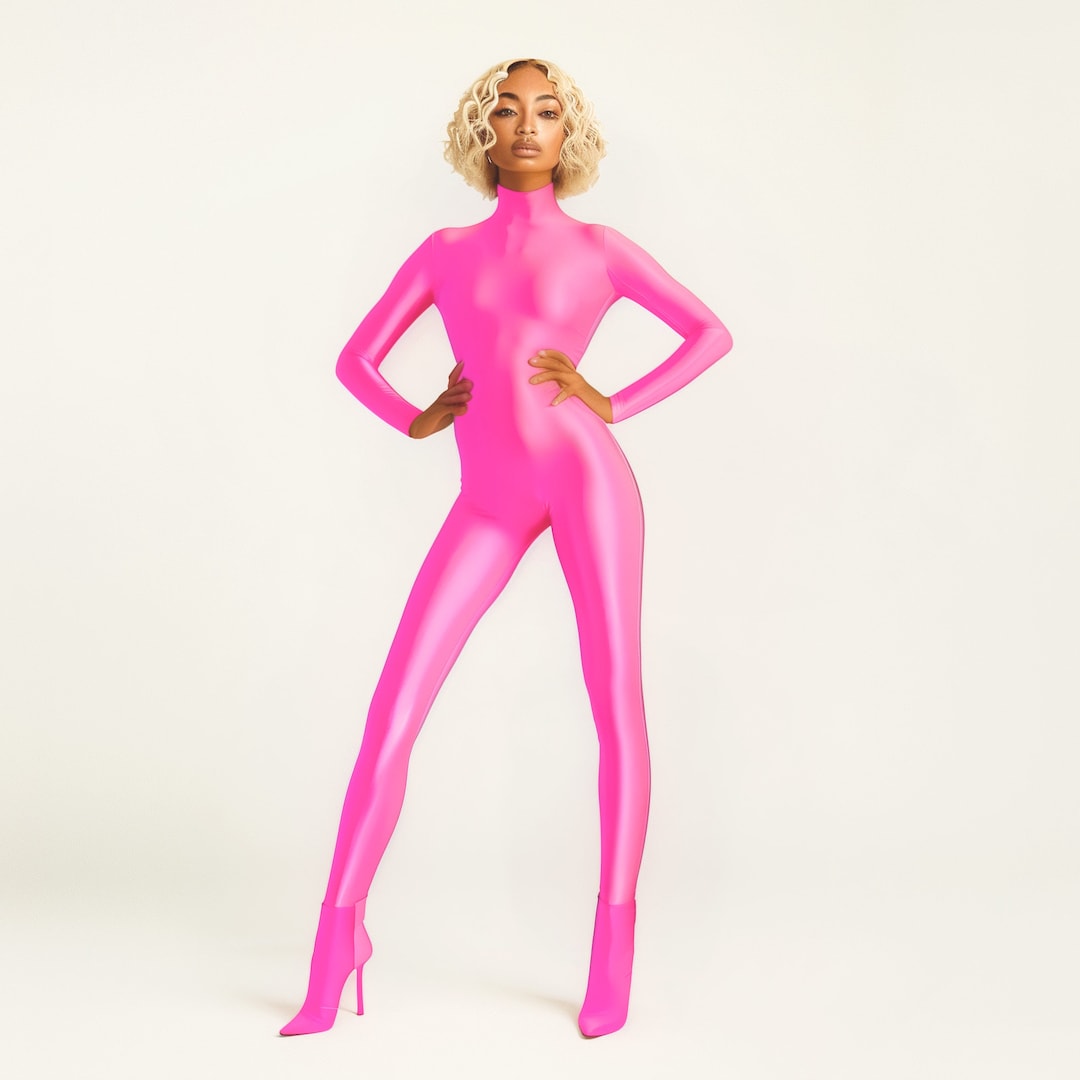 Catsuit in Shiny Hot Pink Medium Weight Customizable Unitard Full ...