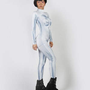 Sexy Robot PRINTED Spandex Bodysuit Fembot Halloween Costume Custom ...