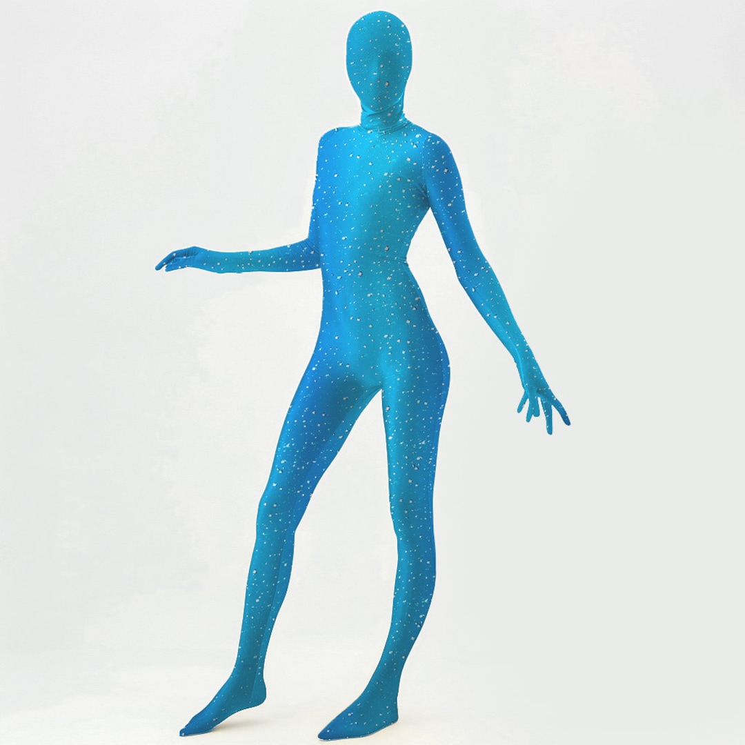 Water Print Zentai Full Body Face Cover With Gloves & Feet Spandex ...