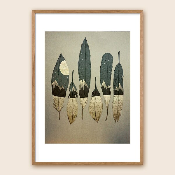 Feather Art Print - Etsy