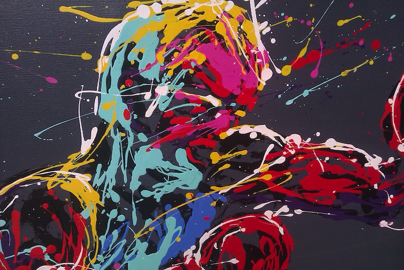 Large Original Art Boxing Fighting Texture Art Painting - Etsy