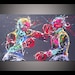 Large Original Art Boxing Fighting Texture Art Painting Abstract Sports ...