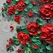 Large 3D Red Rose Flower Oil Painting on Canvas Abstract - Etsy
