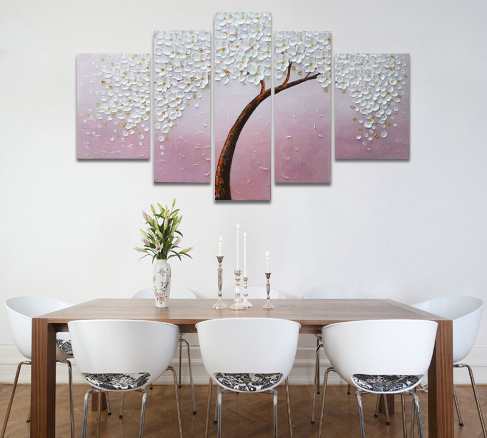 Hand-painted Framed Modern Home Decor Wall Art Abstract Pink - Etsy