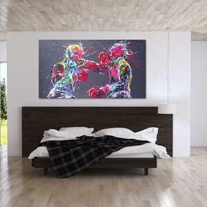 Large Original Art Boxing Fighting Texture Art Painting Abstract Sports ...