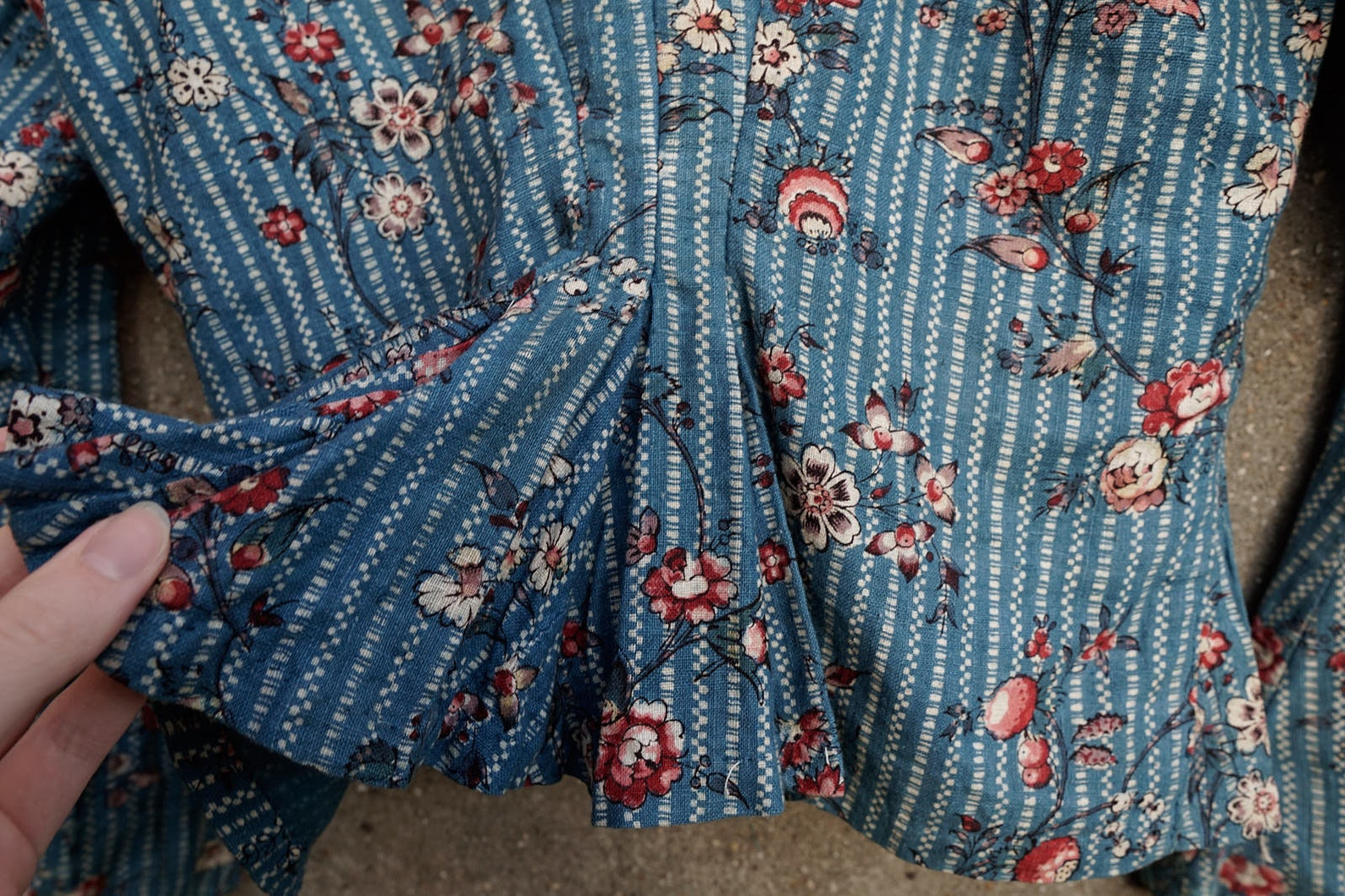 Antique French Caraco 1780s 1700s Indienne Chintz Calico Blouse Bodice ...