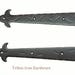 2 False Hinge Fronts, Hand Forged Flat Metal Plate 13" Wrought Iron ...