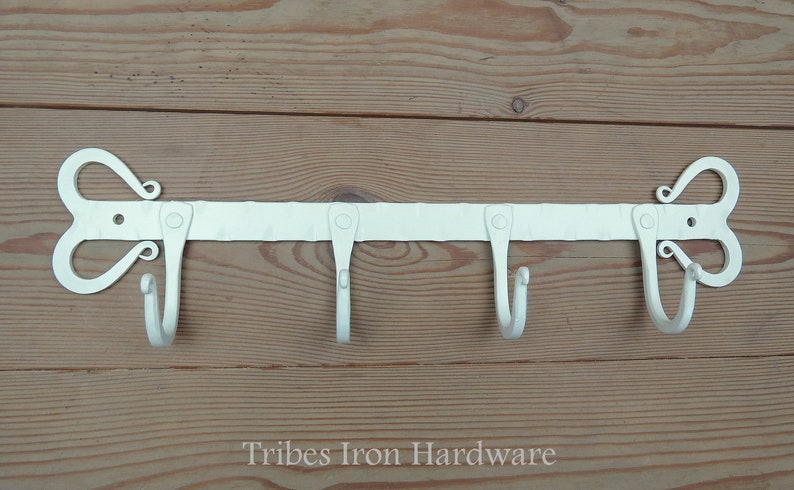 4 Hook Rack Panel Hand Forged 15 Wrought Iron Hanger - Etsy