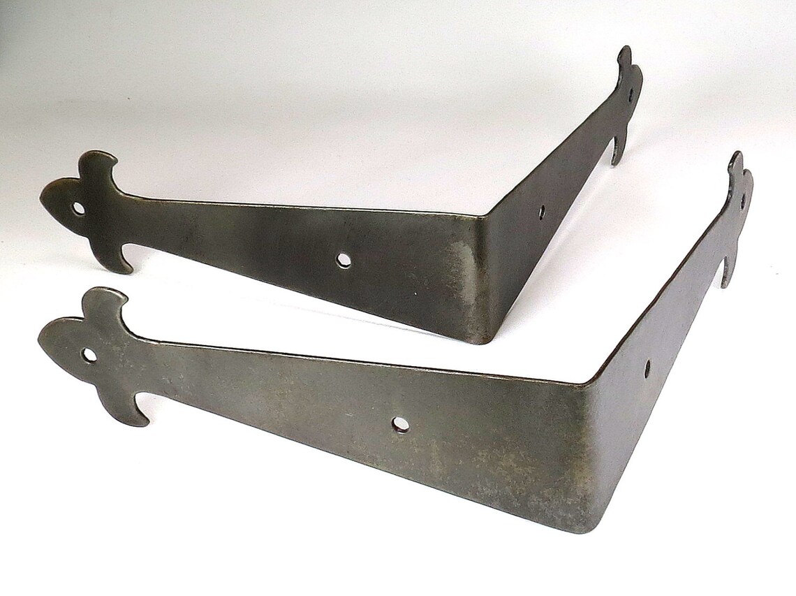 4 Decor Corner Braces, Big Wrought Iron Angle Brackets, Table Corner ...