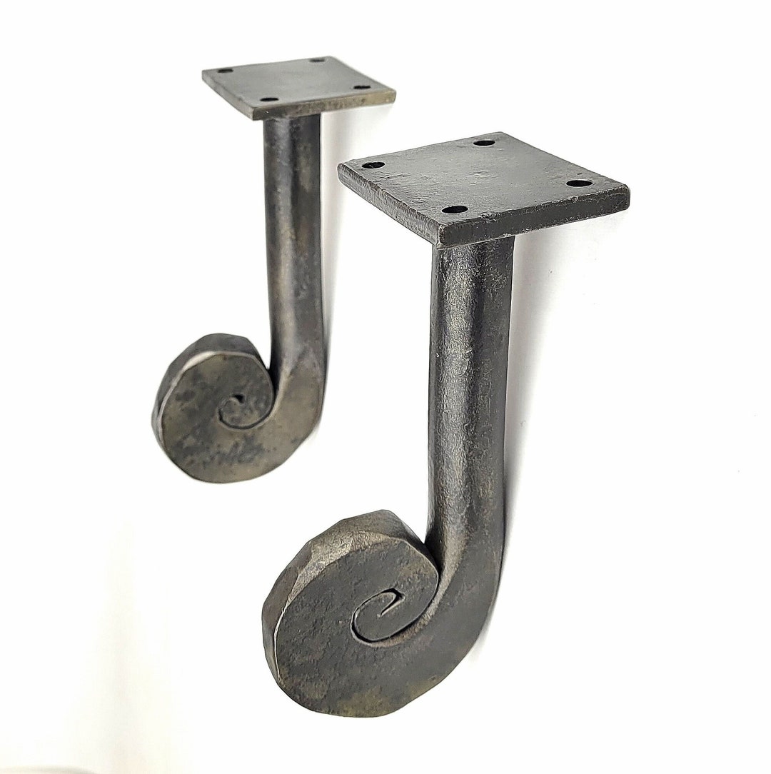 4pcs Furniture Legs Set, Hand Forged Rustic Wrought Iron Cabinet Feet ...