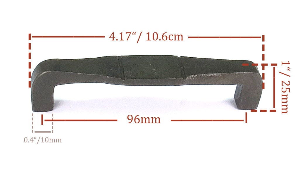 Wrought Iron Pull Handle 4.17 96mm Kitchen Cabinet | Etsy