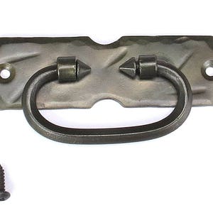 Cabinet Back Plate Ring Pull Drawer Handle Hand Forge Wrought Iron ...