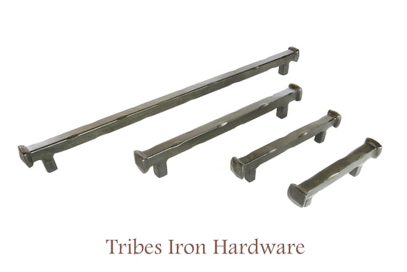 Hand Forged Cabinet Pull Handle SQUARE Wrought Iron Kitchen - Etsy