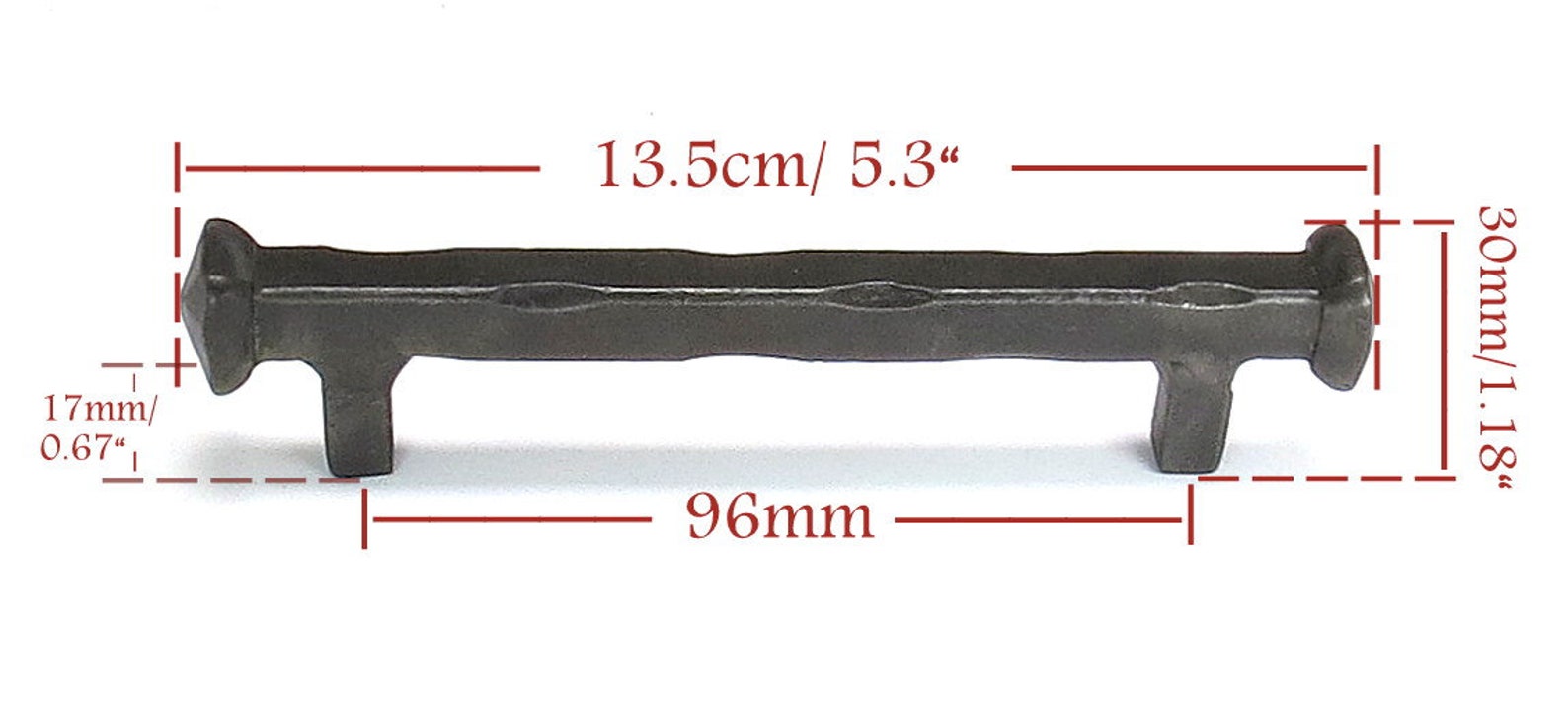 Hand Forged Cabinet Pull Handle SQUARE Wrought Iron Kitchen - Etsy