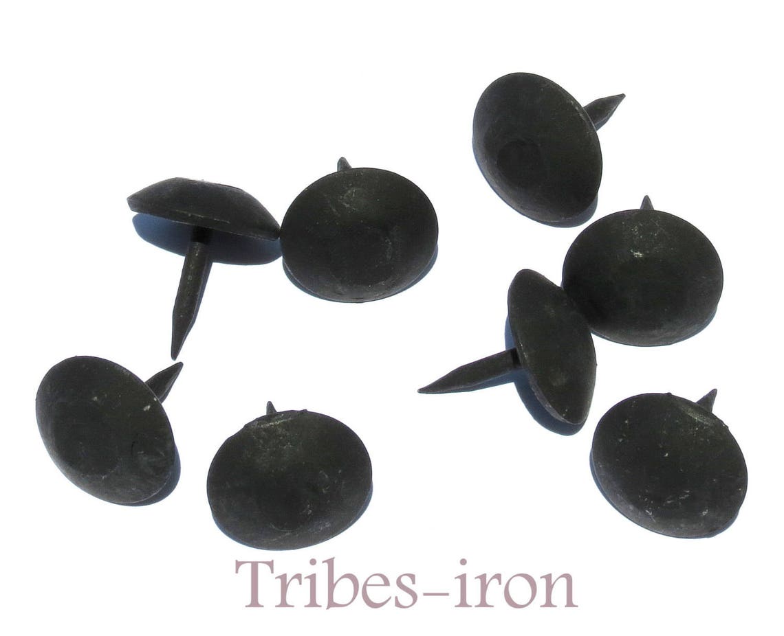 20 Black Clavos, STURDY Round 1" Head Decorative Nails, Wrought Iron ...