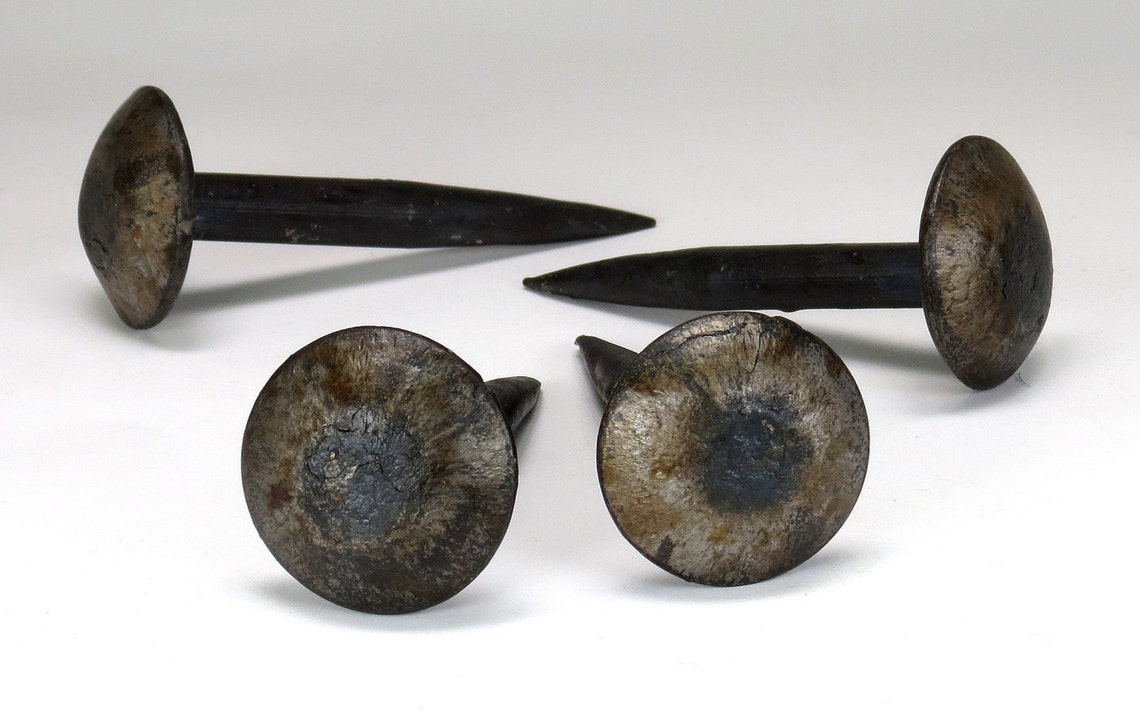 Lot of 8 Hand Forged Long Nails With Round Domed Head Rustic - Etsy