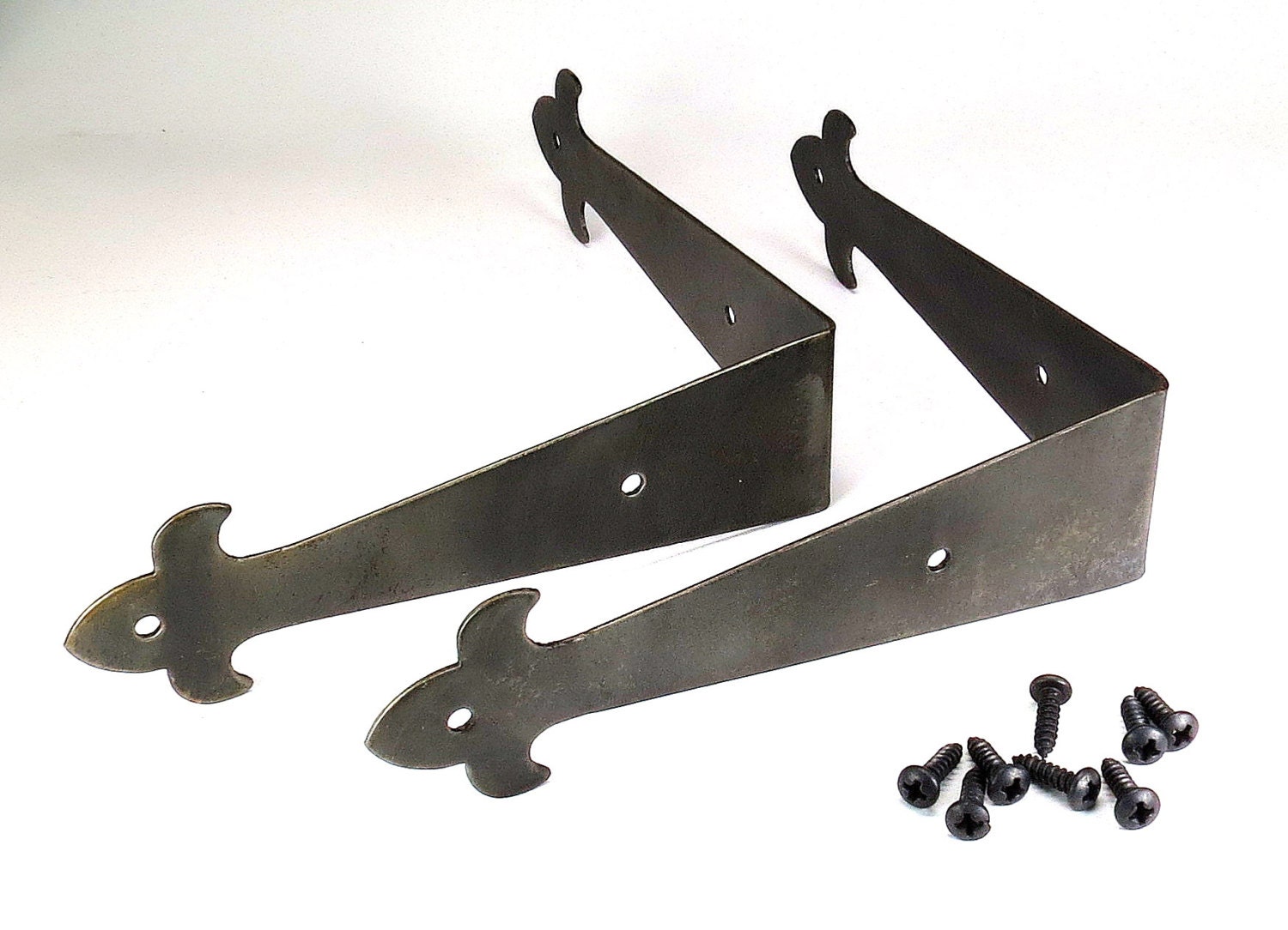 4 Decor Corner Braces Big Wrought Iron Angle Brackets Table - Etsy