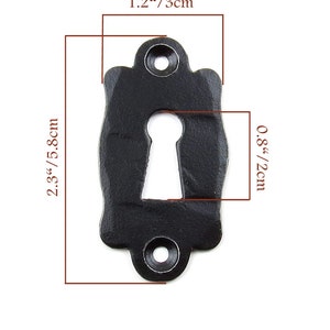 2 Hand Forged Keyhole Covers, Escutcheon Plate, Cabinet Door Metal ...