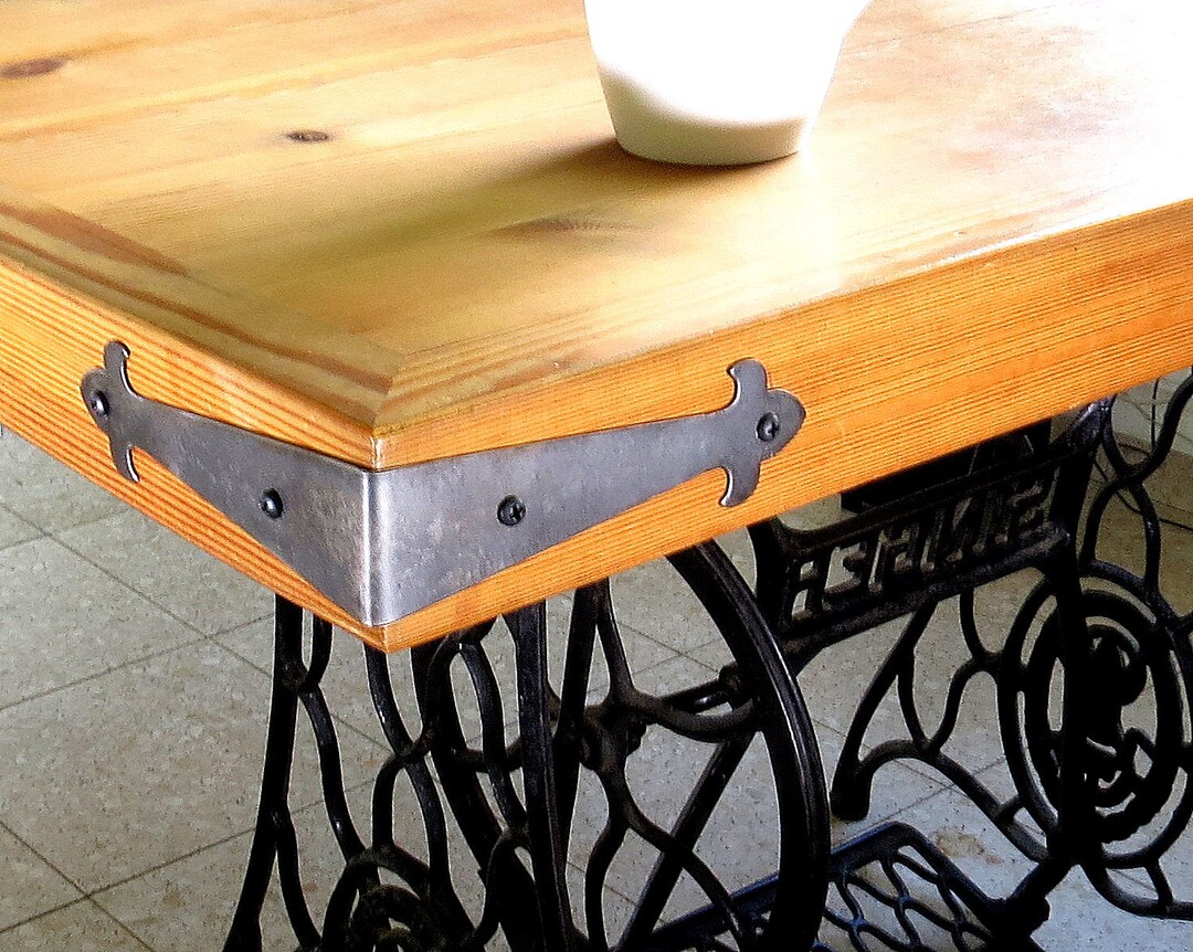 4 Decor Corner Braces, Big Wrought Iron Angle Brackets, Table Corner ...
