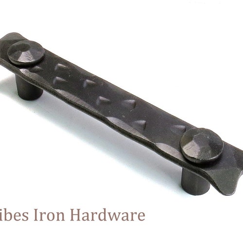 Hand Forged Cabinet Pull Handle SQUARE Wrought Iron Kitchen - Etsy