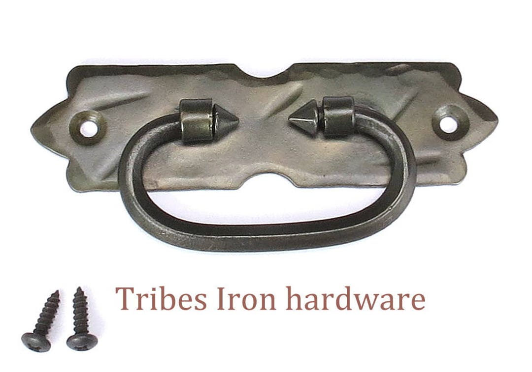 Cabinet Back Plate Ring Pull Drawer Handle Hand Forge Wrought - Etsy