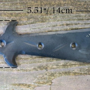 2 False Hinge Fronts, 5.5" Forged Iron Door Decoration Metal Strap ...