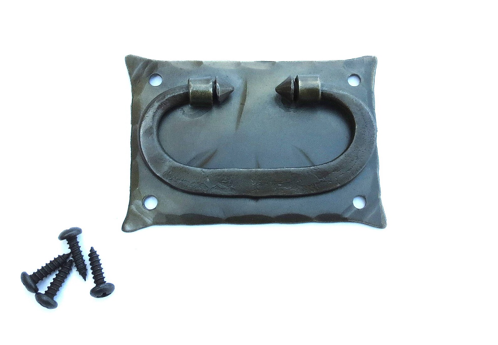 Back Plate Cabinet Ring Pull Handle Wrought Iron Drawer Pull - Etsy