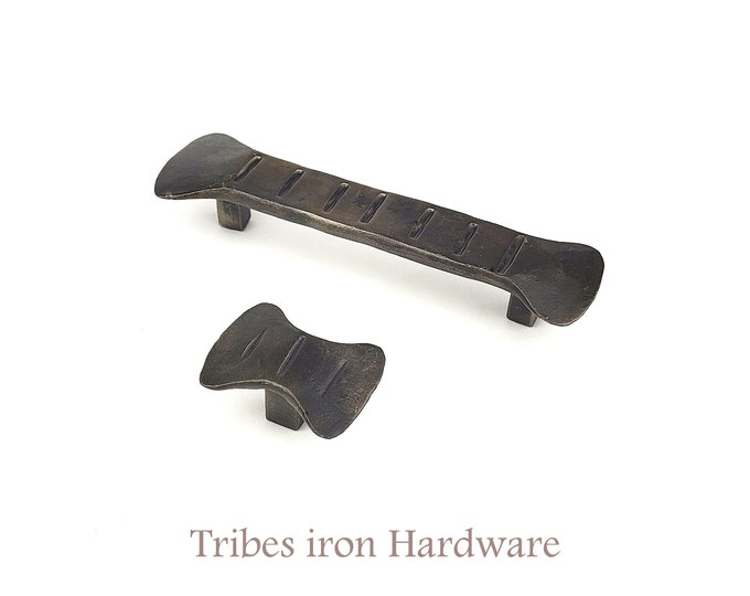 Simple Hand Forged Industrial Loft Drawer Pulls Handles Knobs Wrought ...