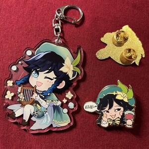 Genshin Fanmade Venti Enamel Pin - Etsy