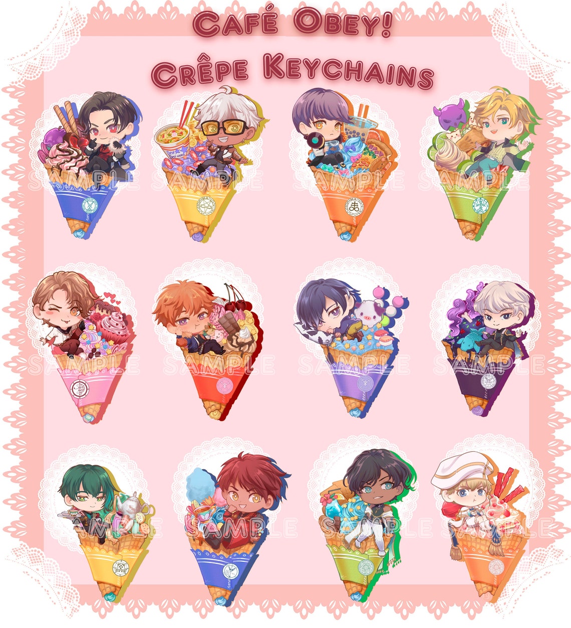 Obey Cafe Crepe Keychains - Etsy