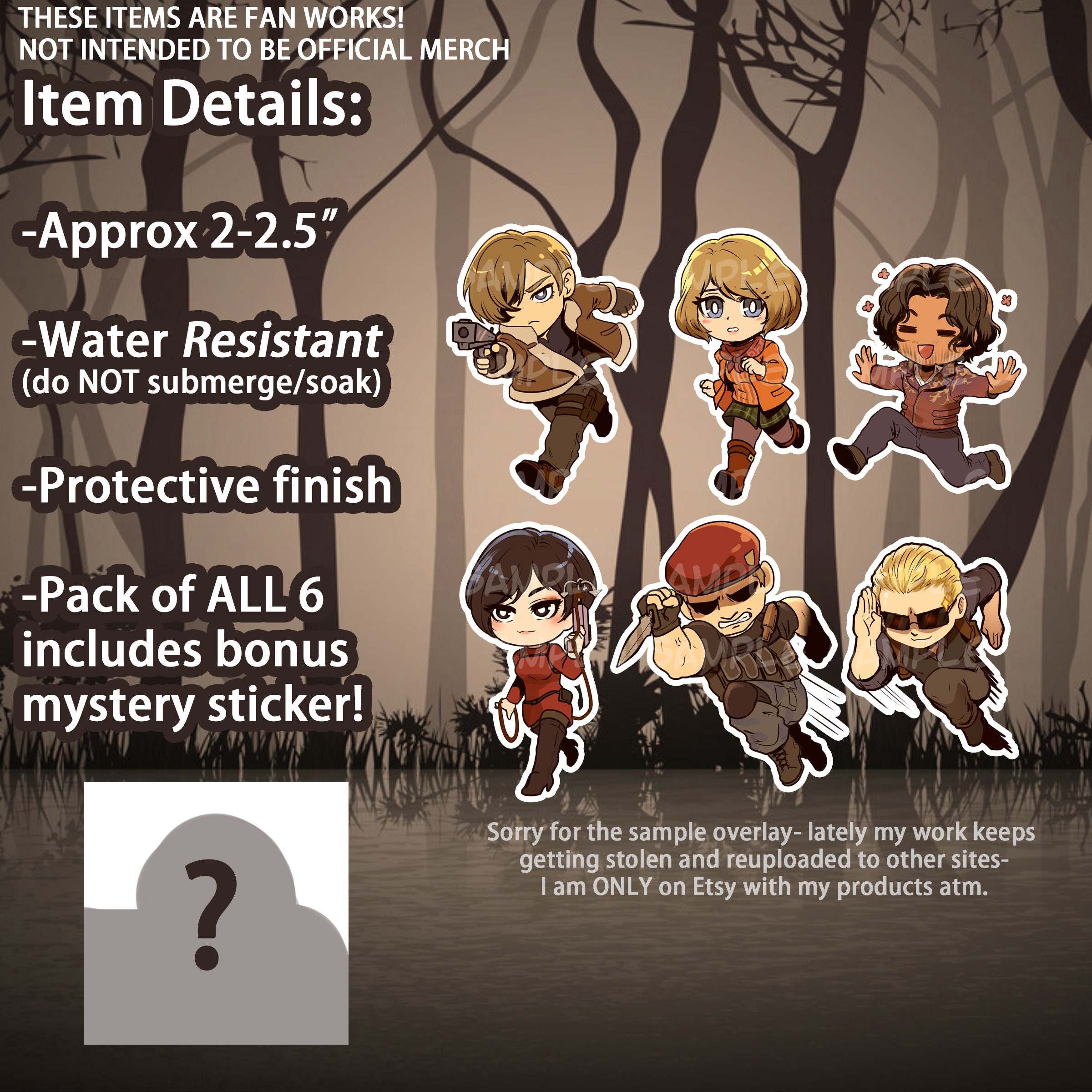 BIOHAZARD 4 FANMADE Mini Sticker Pack バイオハザード 4 ミニーステッカーパック - Etsy UK