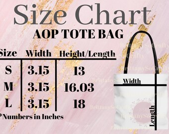 Aop Tote Bag Size Chart - Etsy
