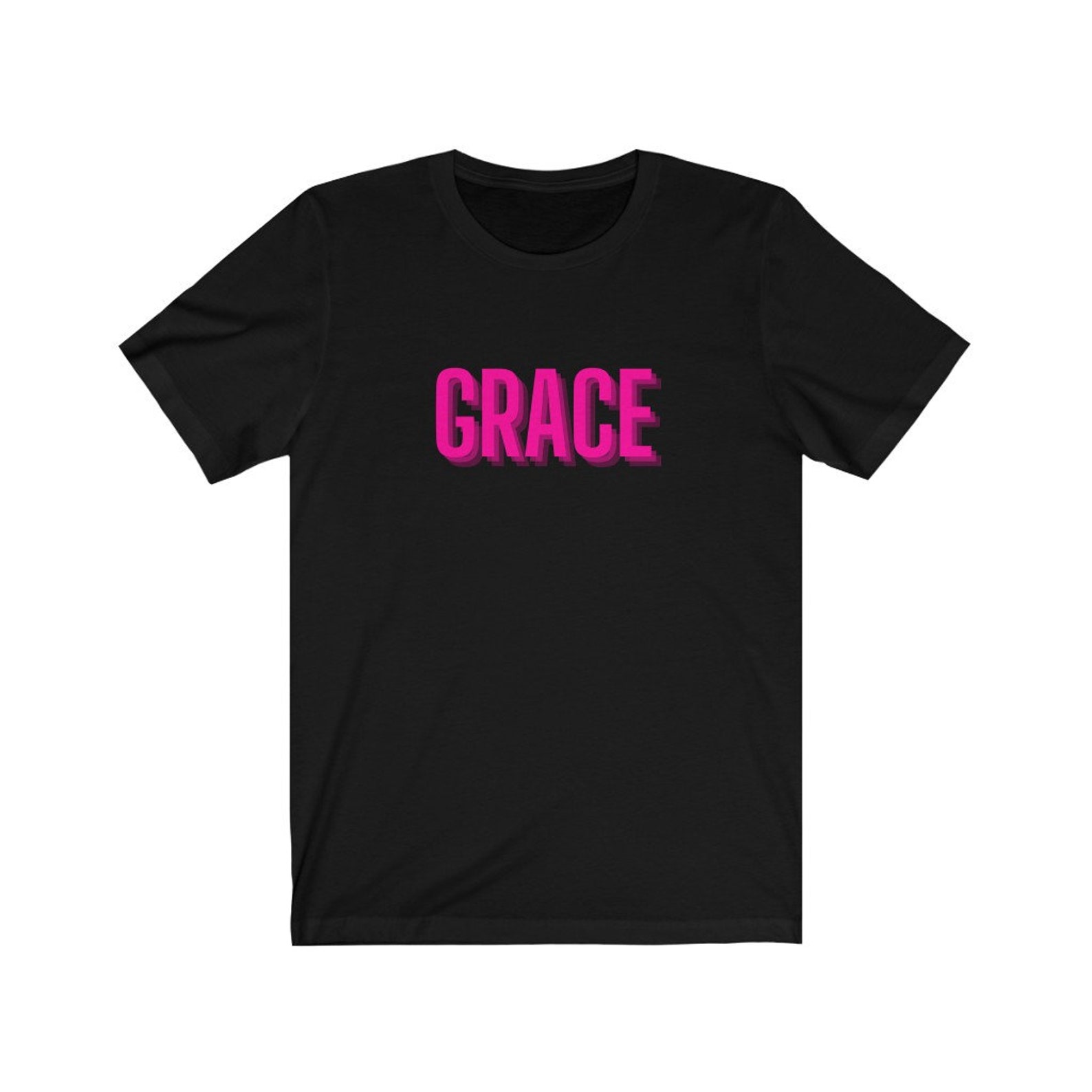 Grace | Faith Based | Christian | Gifts | Black | White | Unisex Jersey ...