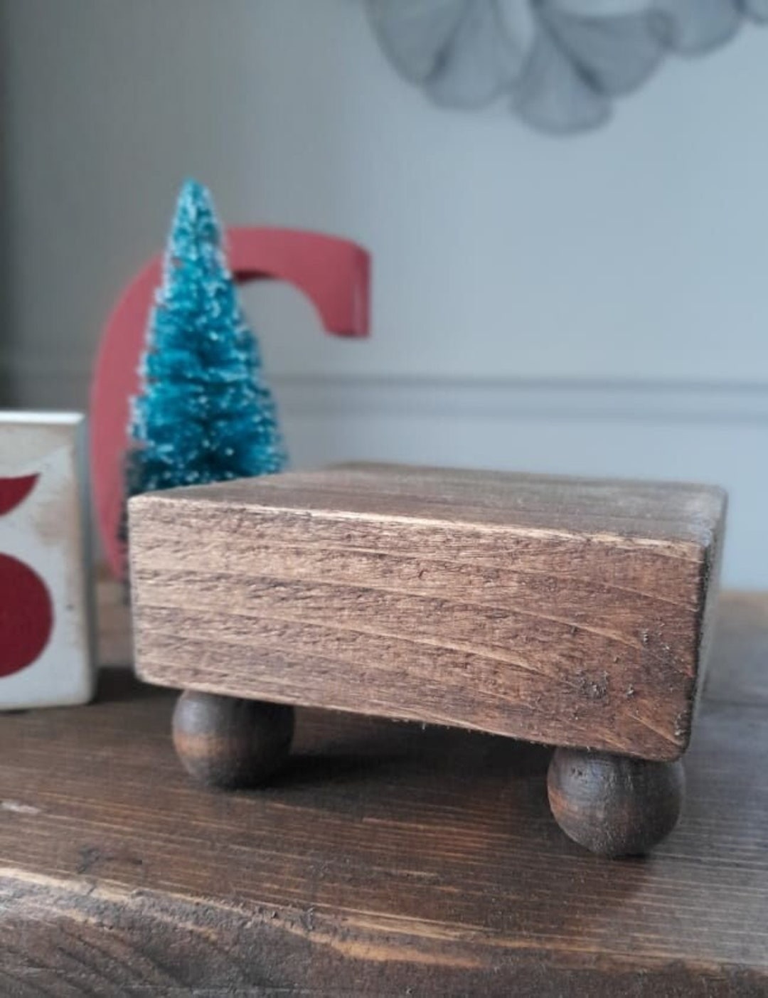 Rustic Reclaimed Pallet Wood Square Tiered Tray Mini Riser Display ...
