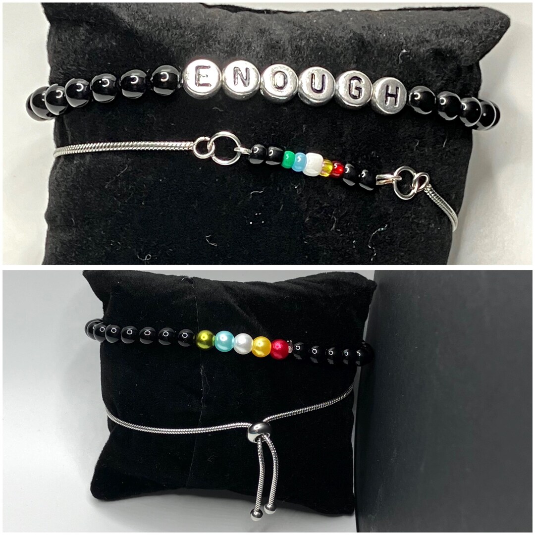 Disability Pride Flag Beaded Stretch Bracelet or Seed Bead Bolo ...