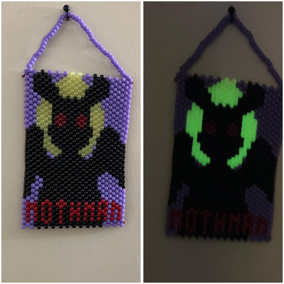 Mothman Hand Beaded Banner Wall Hanging - Etsy