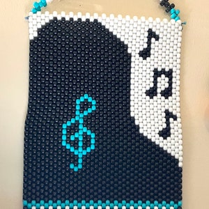 Piano Music Note Hand Beaded Banner Wall Hanging - Etsy