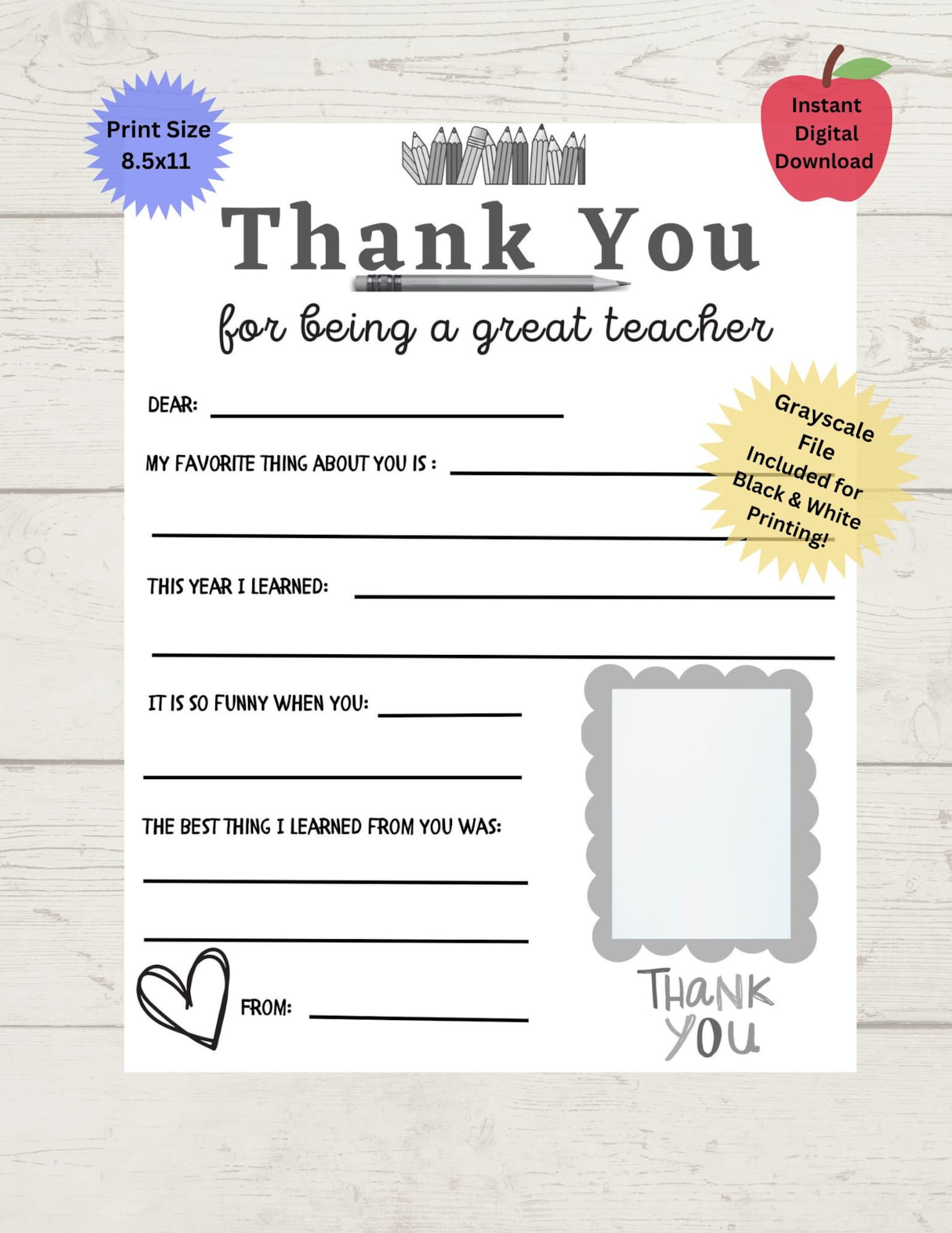 Teacher Appreciation Week Printable, All About My Teacher, Teacher ...