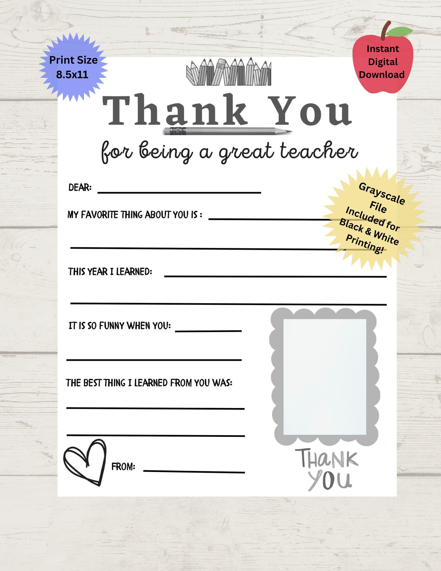 Teacher Appreciation Week Printable, All About My Teacher, Teacher ...